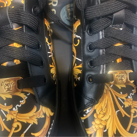 Versace | Shoes | Versace Men Sneaker Black And Yellow | Poshmark